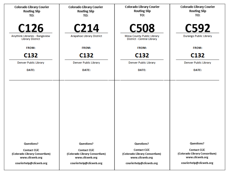 Courier Routing Slip Creator